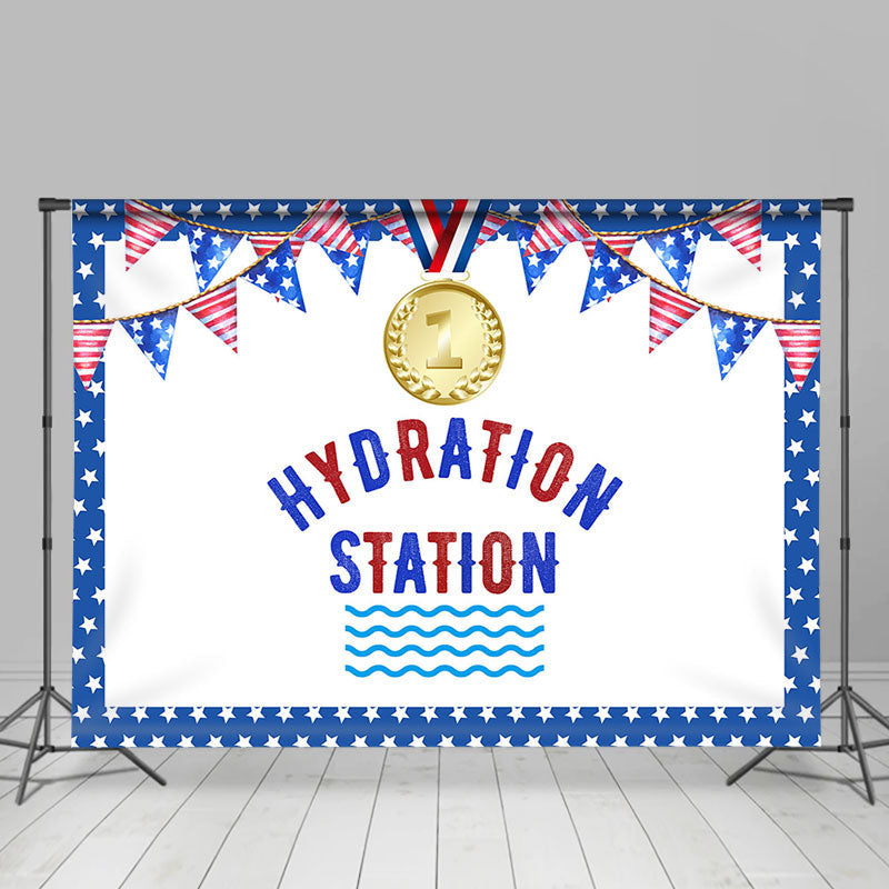 Usa Flag Marathon Hydration Station Olympic Backdrop - Lofaris
