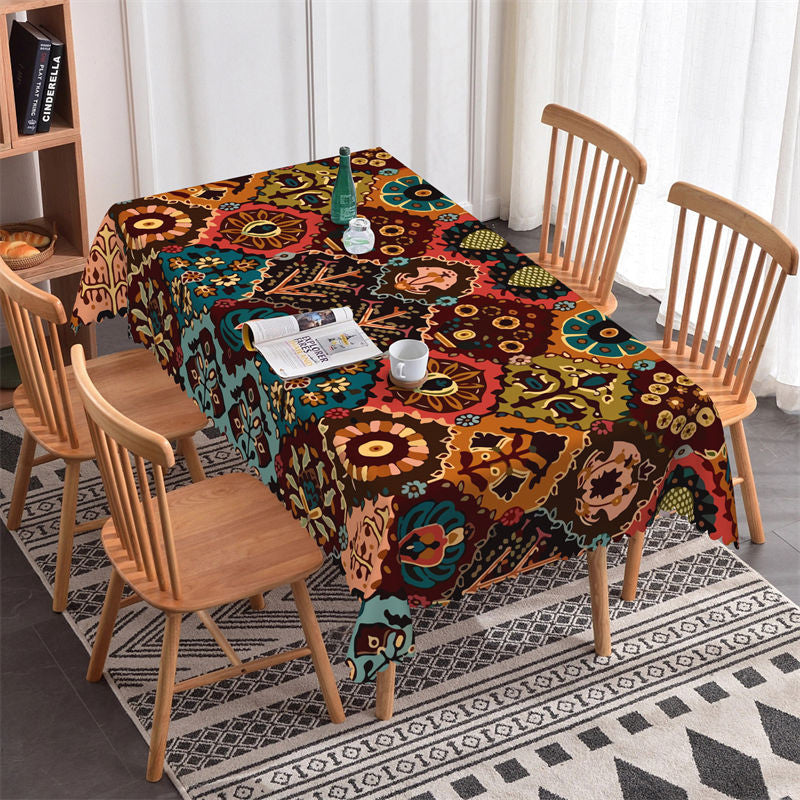 Vintage Dark Floral Restaurant Rectangle Tablecloth - Lofaris