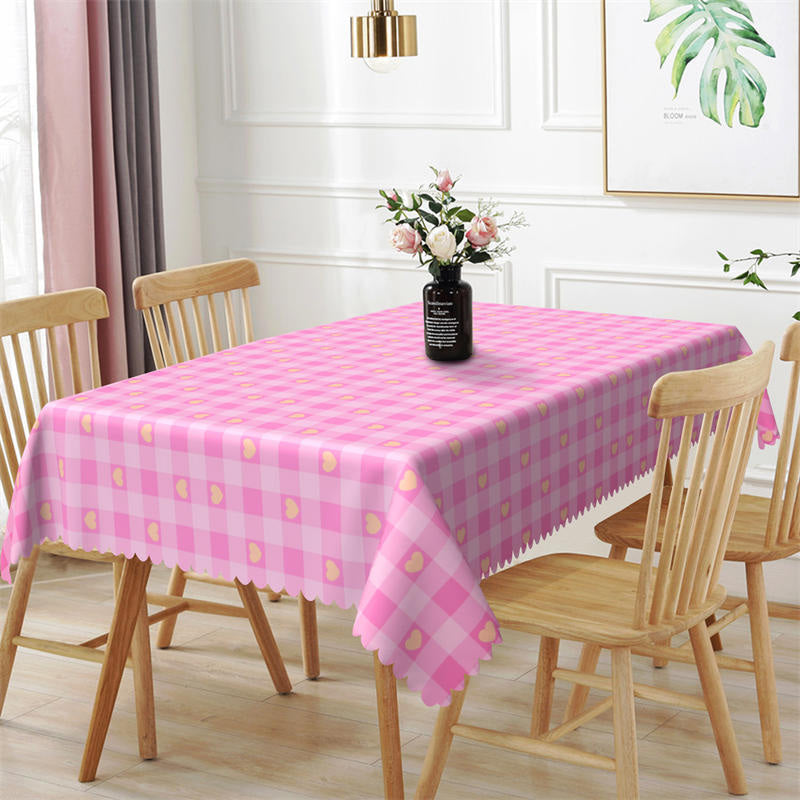Yellow Heart Light Purple Heart Tablecloth For Decor - Lofaris