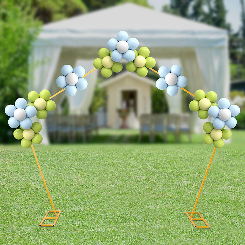 8X8FT Pentagon Frame Gold Metal Wedding Arch Stand - Lofaris