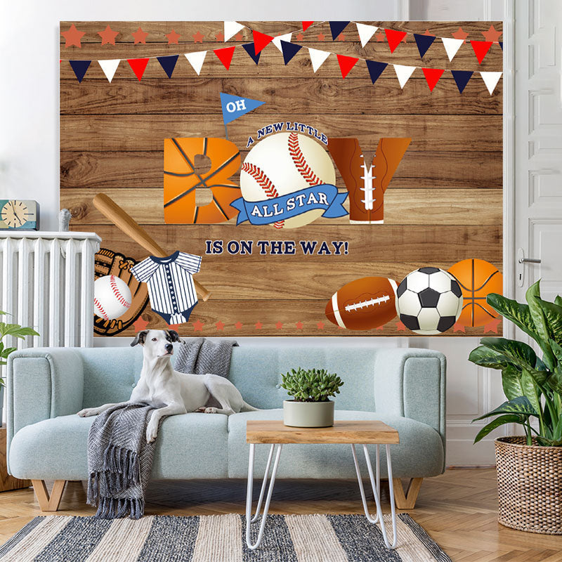 A New Little All Star Is On The Way Baby Shower Backdrop – Lofaris