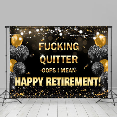 Personalized Happy Retirement Backdrop Banner - Lofaris