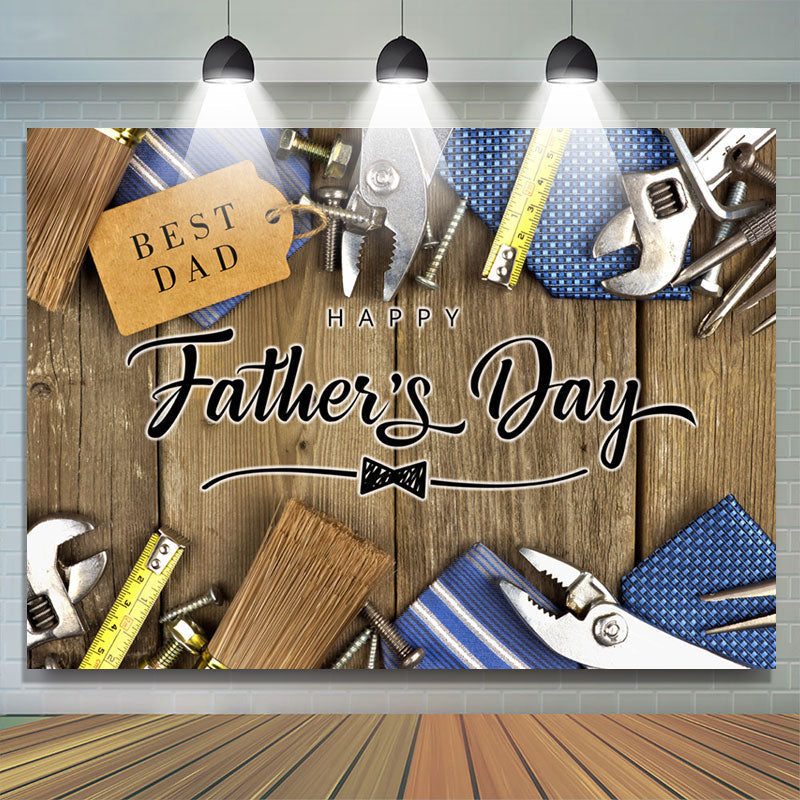 Best Dad And Brown Wooden Happy Fathers Day Backdrop – Lofaris