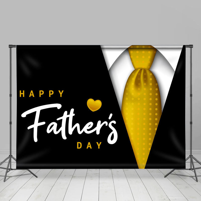 Black Suit With Gold Tie Happy Fathers Day Backdrop Lofaris