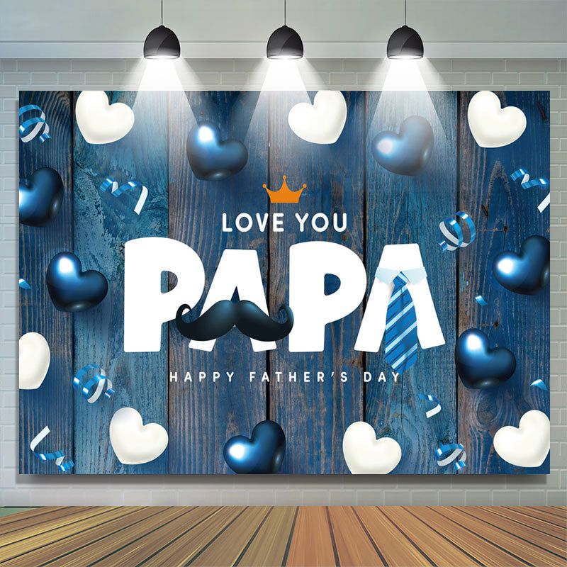 Blue And White Balloons Wood Happy Fathers Day Backdrop Lofaris