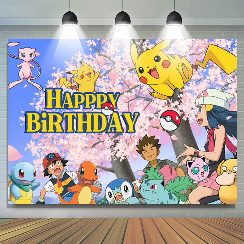 Cartoon Film Character Kids Birthday Backdrop Banner
