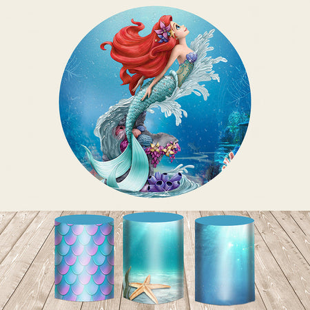 The Little Mermaid Party Round Backdrop Kit - Lofaris