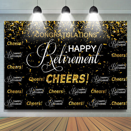 Personalized Happy Retirement Backdrop Banner - Lofaris