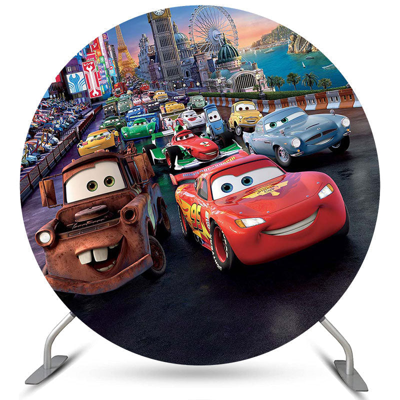 Racing Car Happy Birthday Cars Backdrop For Boys - Lofaris