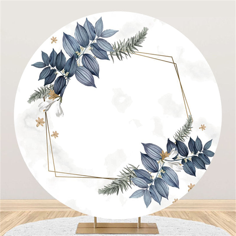 Circle Geometry And Leaves Happy Birthday Backdrop – Lofaris