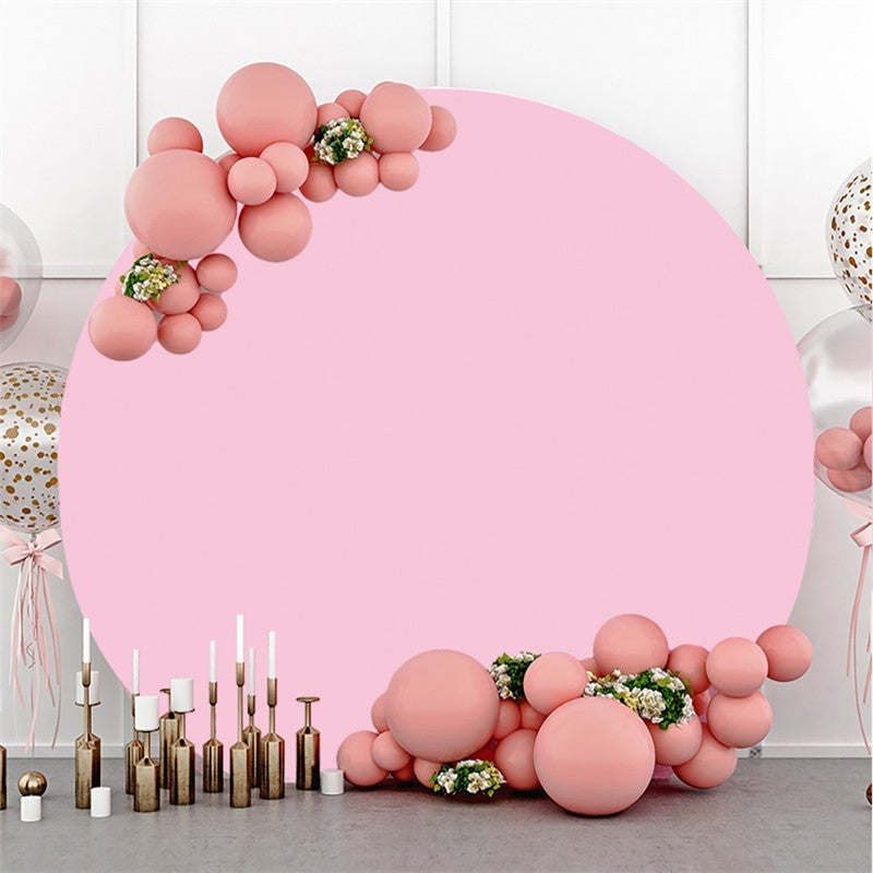 Circlr Solid Pink Simple Party Round Backdrops - Lofaris