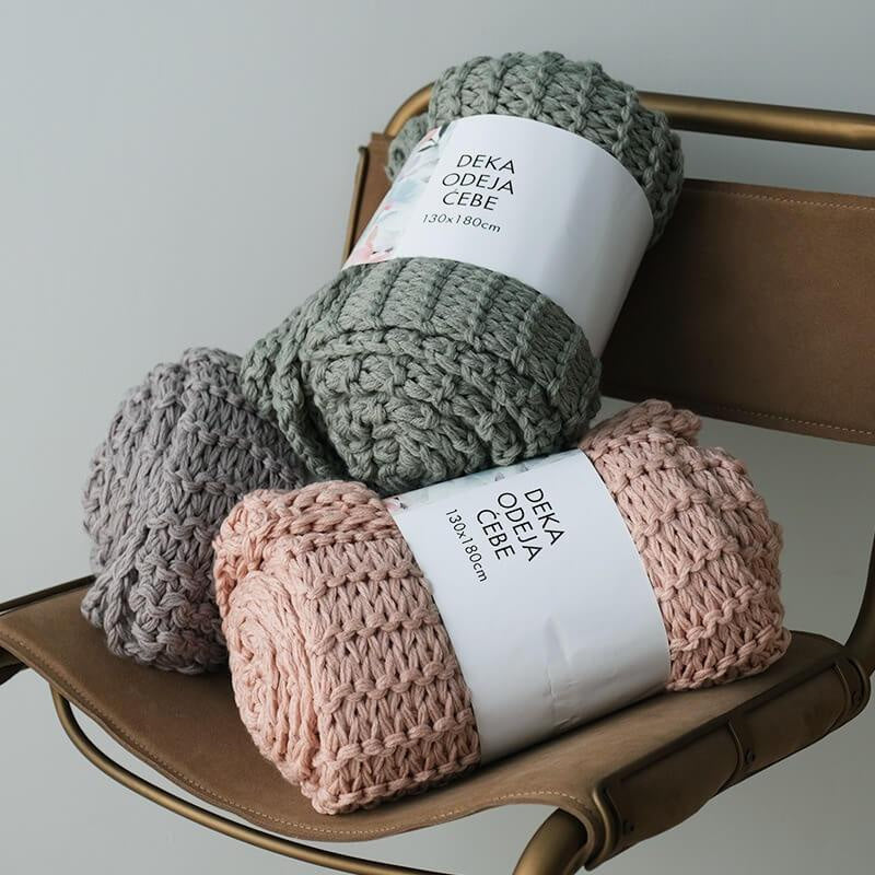 Lofaris Coarse Yarn Pure Color Decorative Soft Knitt Blanket