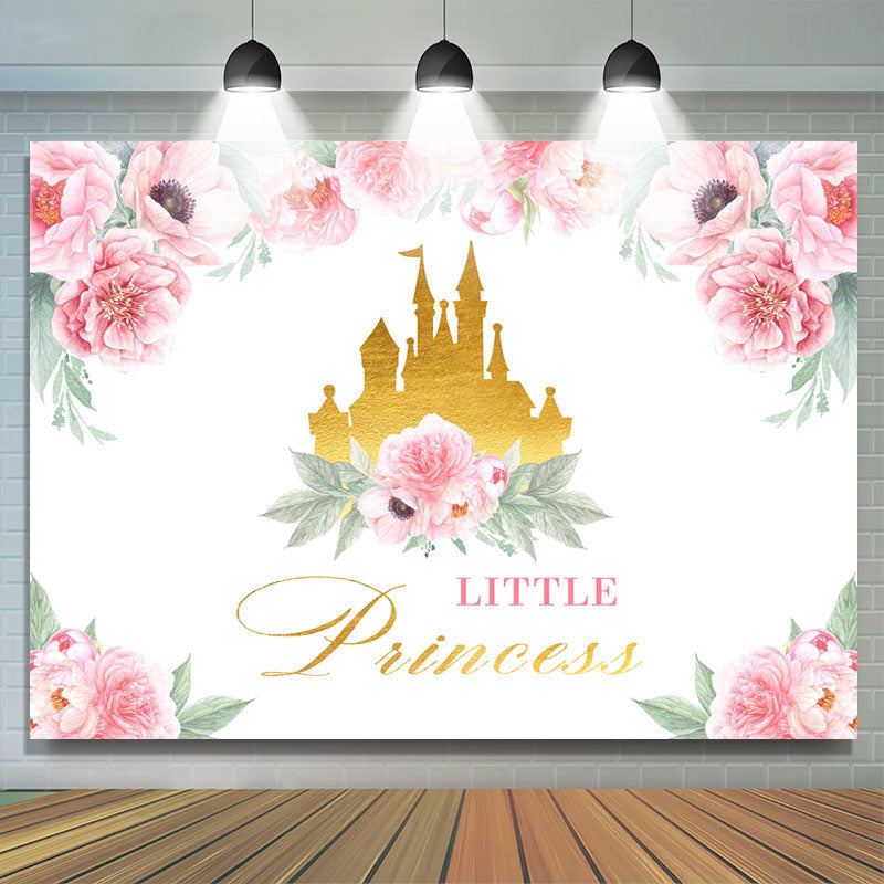 Floral Pink Litter Princess Birthday Party Backdrop for Photo – Lofaris