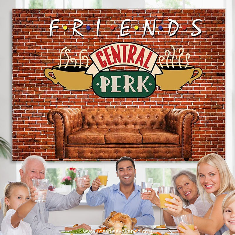 Friends Central Perk Pub Red Brick Birthday Backdrop – Lofaris