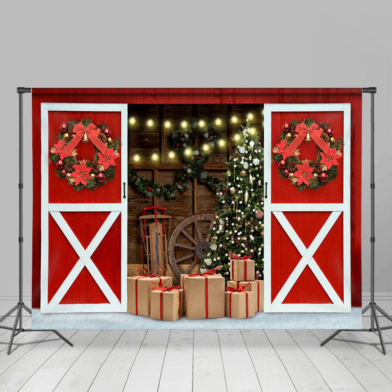 Lofaris Glitter Christmas Tree Christmas Backdrop for Party