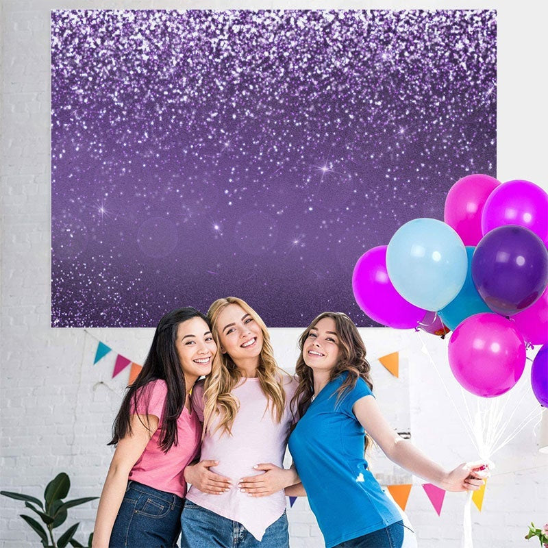Glitter Purple Bokeh Birthday Baby Shower Backdrop – Lofaris
