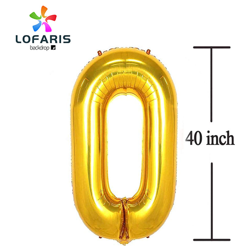 Lofaris Gold 60 Number Balloons Big Birthday Anniversary Party Decoration