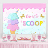 Heres The Scoop Ice Cream Balls Sweet Birthday Backdrop – Lofaris