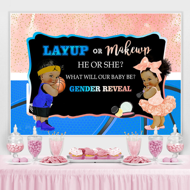 Layup Or Makeup Gender Revel Backdrop For Baby Shower#N#– Lofaris