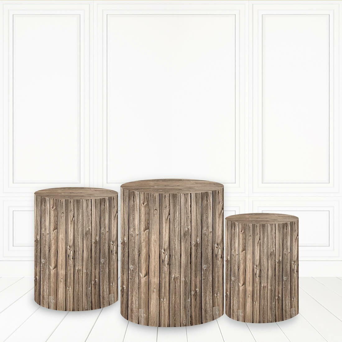 Light Brown Safari Wood Theme Pillar Cover Party Plinth Cover – Lofaris
