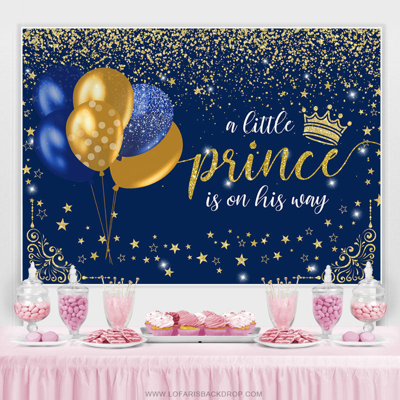 Little Prince Is On His Way Baby Shower Backdrop - Lofaris