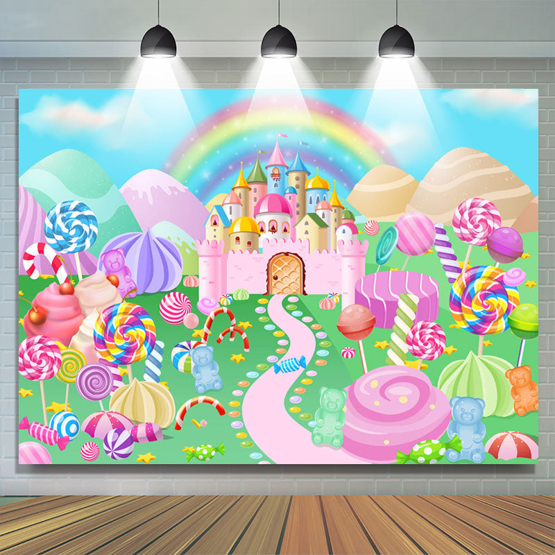 Magical Candyland Castle World Birthday Backdrop – Lofaris