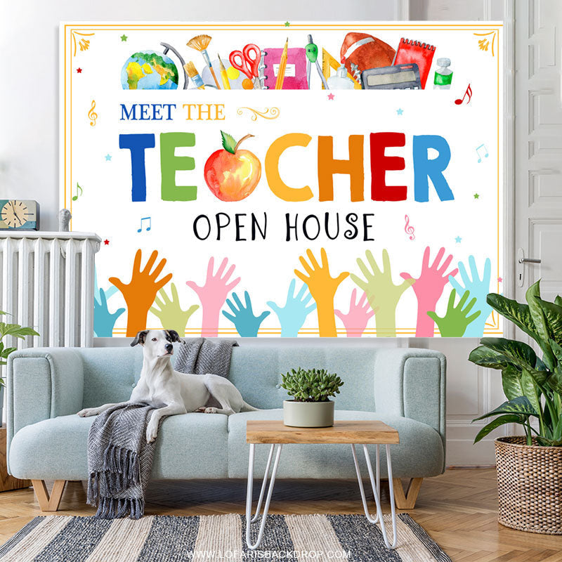 Meet The Teacher Open House Back To School Backdrop – Lofaris