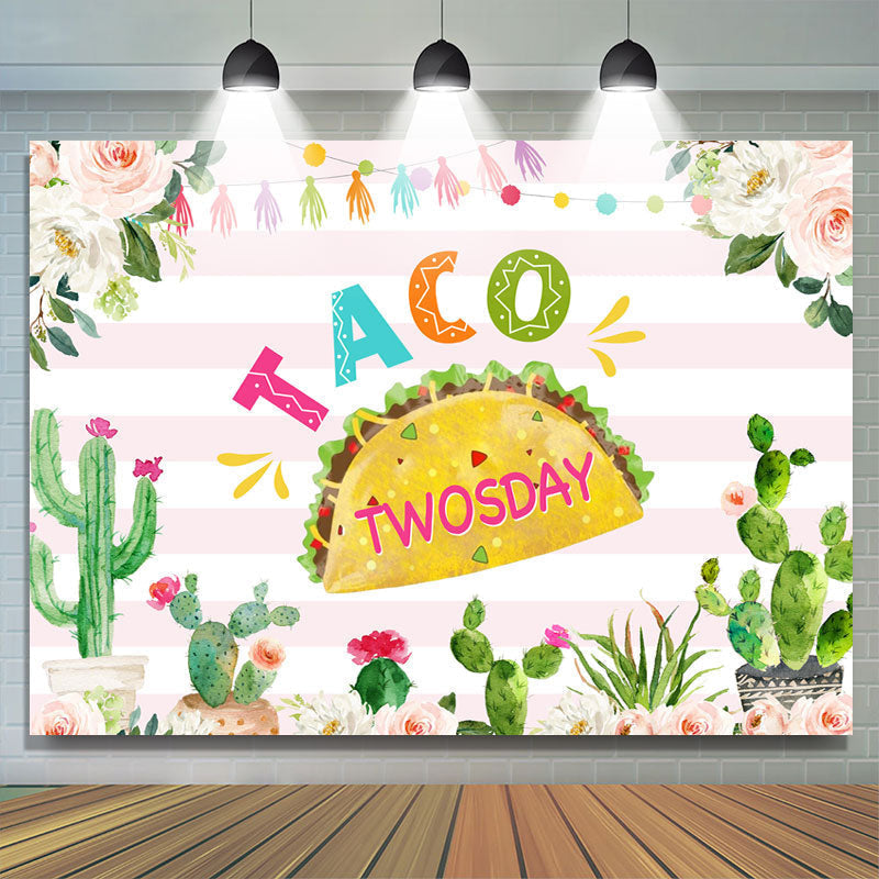 Mexican Taco Twosday Birthday Party Theme Backdrop – Lofaris