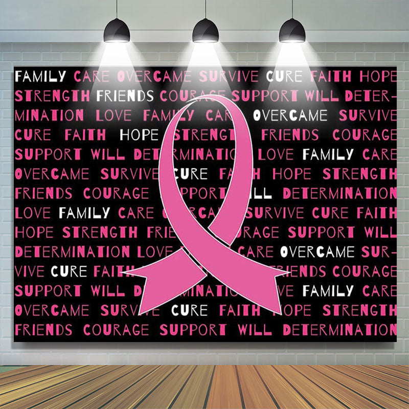 Pink Ribbon Inspirational Quotes Cancer Awareness Nurse Backdrop – Lofaris