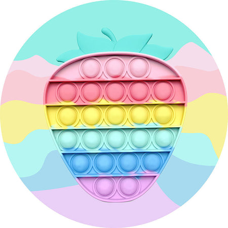 Pop It Fidget Toy Party Round Backdrop Kit - Lofaris