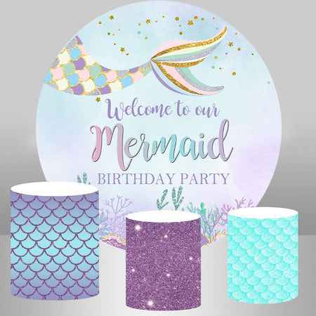 The Little Mermaid Party Round Backdrop Kit - Lofaris
