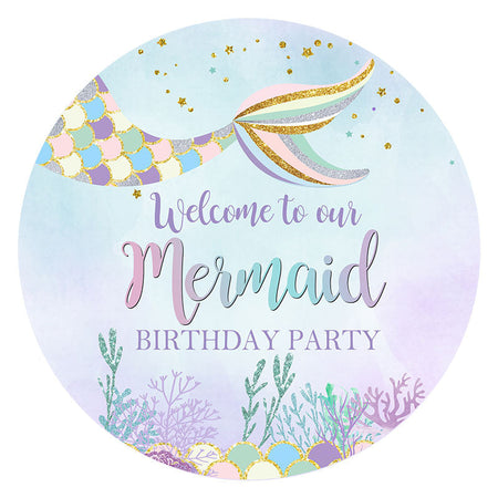 The Little Mermaid Party Round Backdrop Kit - Lofaris