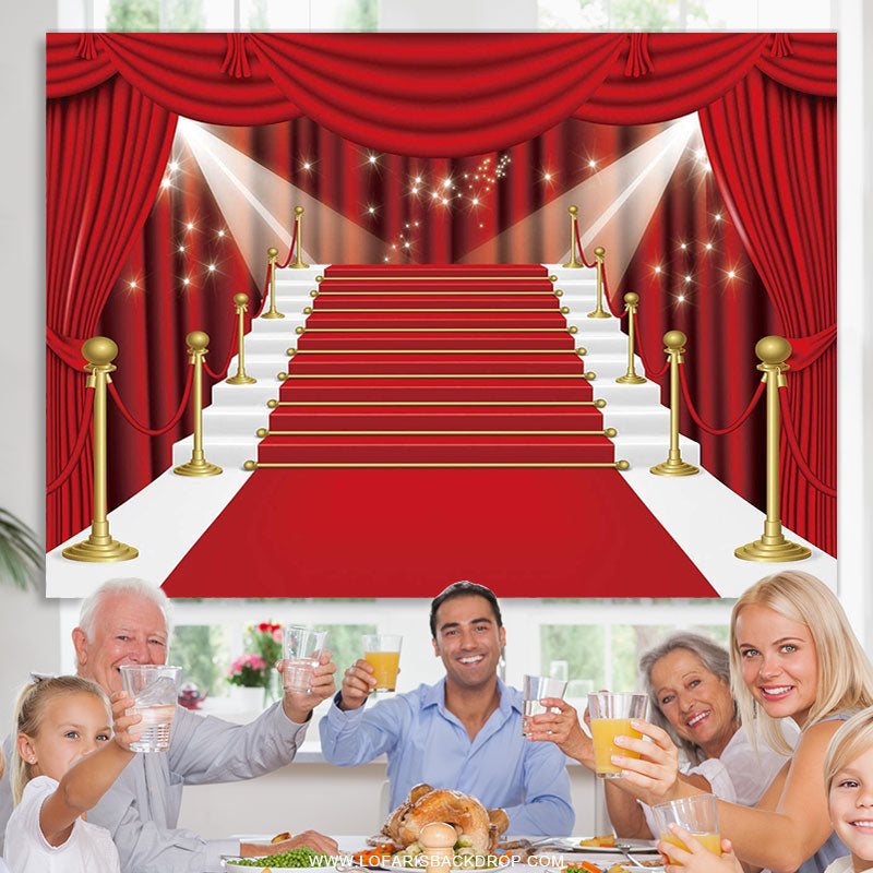 Red Curtain Film Stars Celebrity Birthday Backdrop – Lofaris