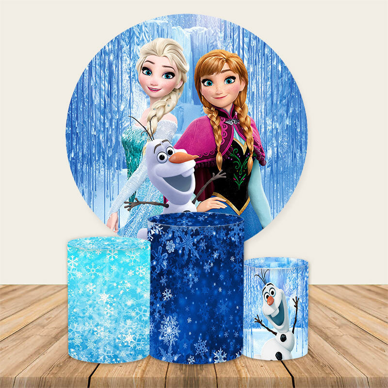 Round Frozen Theme Birthday Party Backdrop Kit – Lofaris