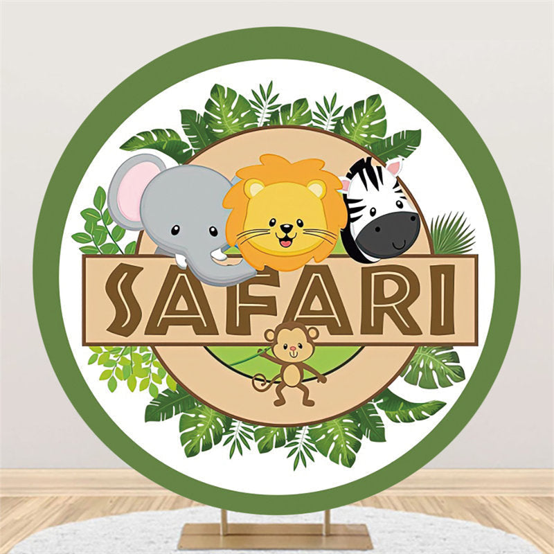 Safari Jungle Themed Round Backdrop For Kids Party - Lofaris