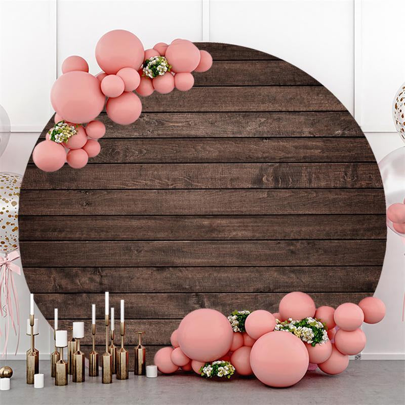 Simple Grown Wood Baby Shower Round Backdrop For Boy – Lofaris