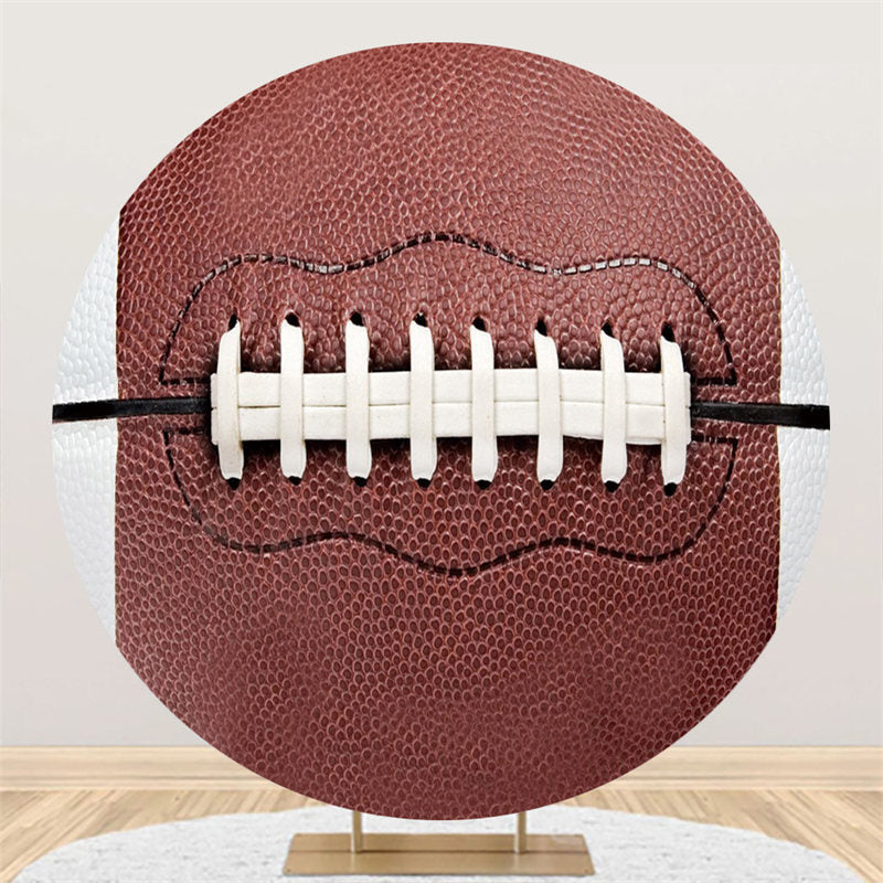Simulated American Football Sport Round Party Backdrop - Lofaris