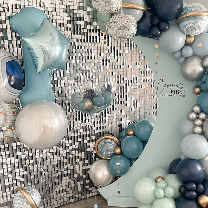 Lofaris Silver Shimmer Sequin Wall - Sequin Panels Back Decor