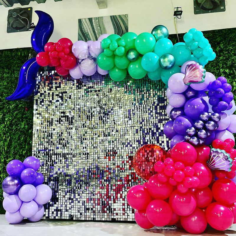 Lofaris Silver Shimmer Wall Panels Decorations For Birthday Party