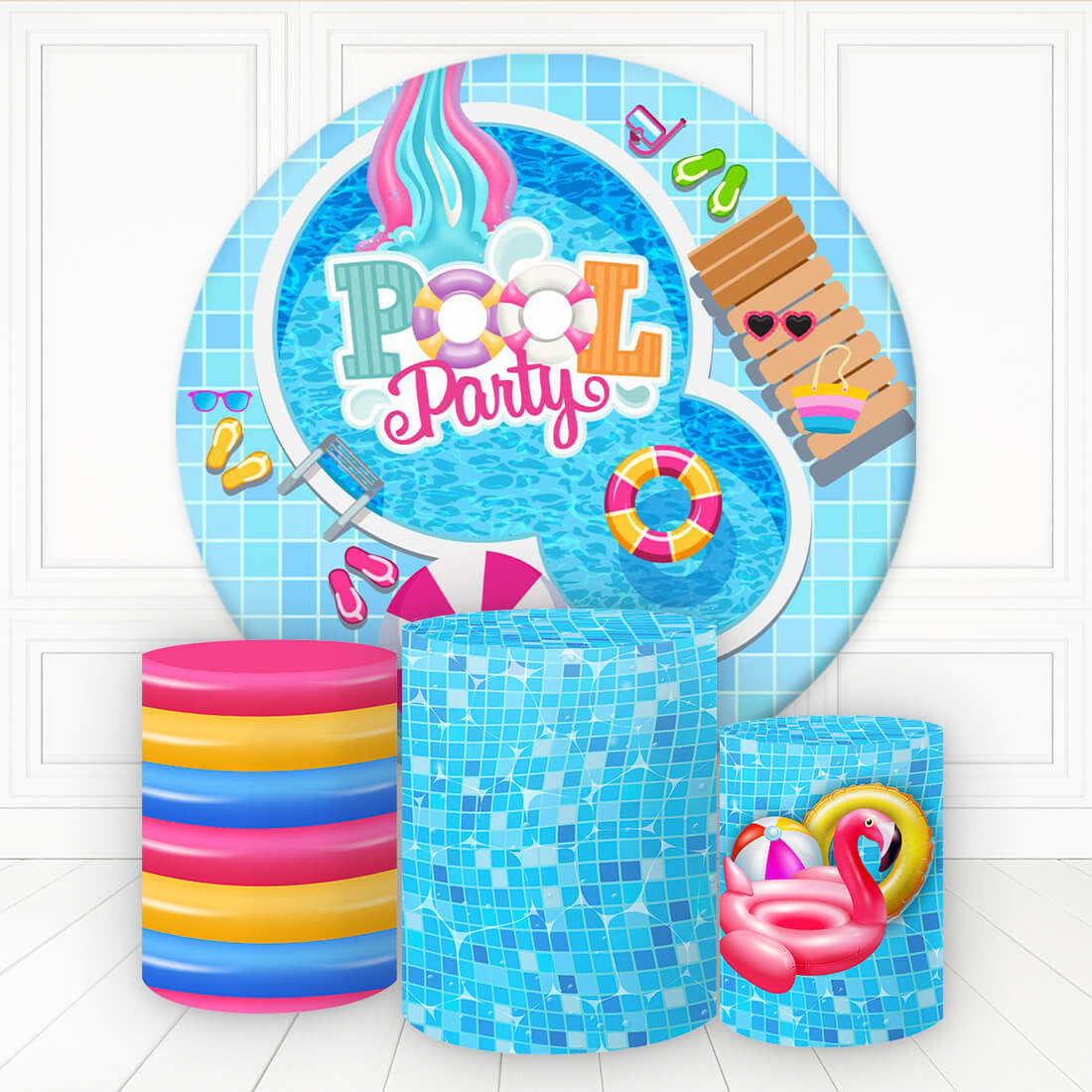 Summer Pool Cool Happy Holiday Round Backdrop Kit – Lofaris
