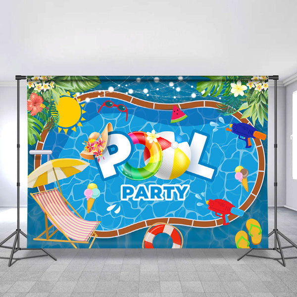 Summer Pool Party Photoshoot backdrop Swim Water Wave - Lofaris