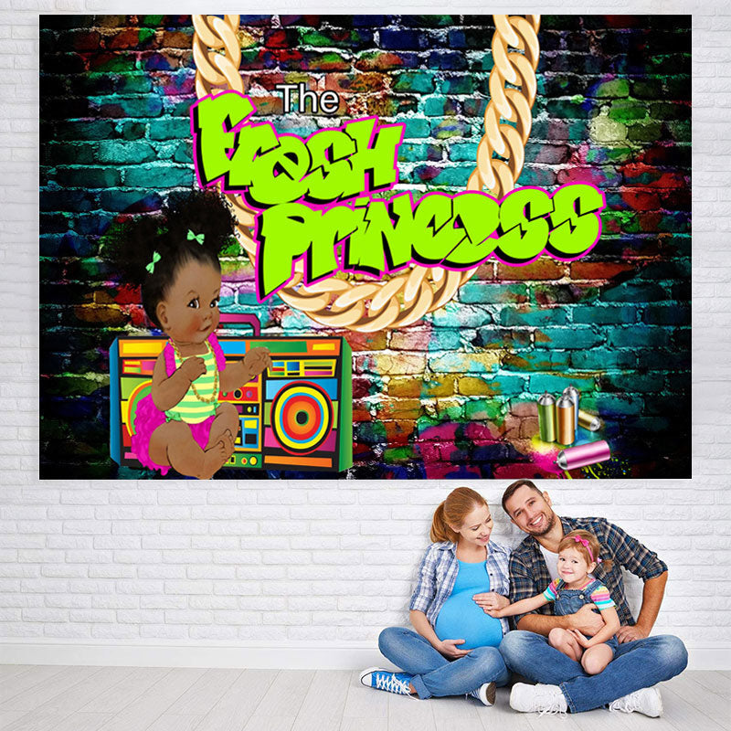 The Fresh Princess Colorful Brick Baby Shower Backdrop – Lofaris