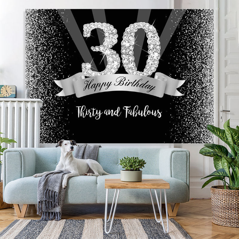 Thirty and Fabulous Silver Bokeh 30th Birthday Backdrop – Lofaris