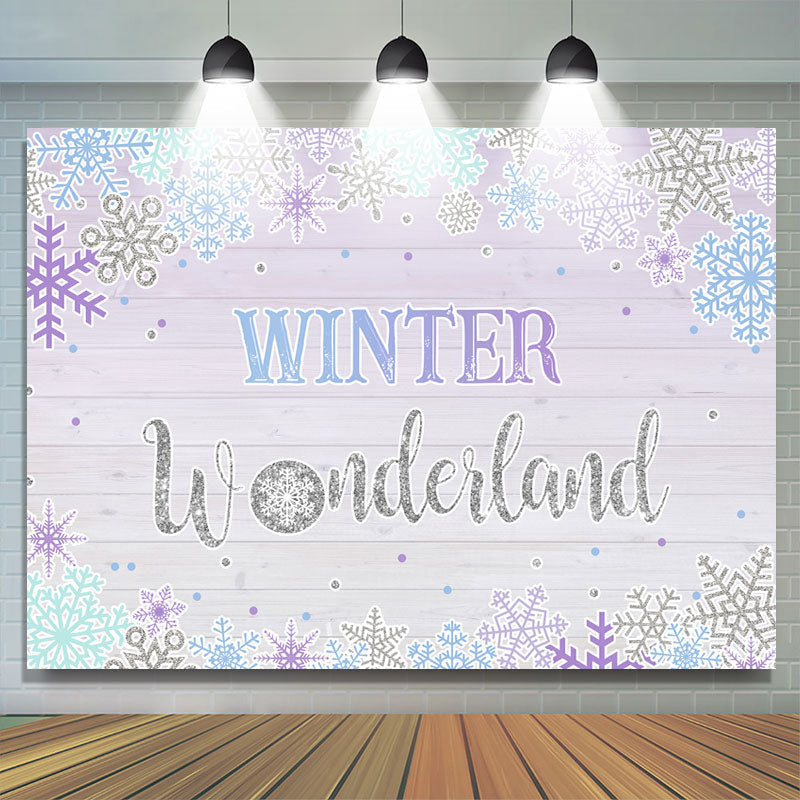 Winter Wonderland Snowflake Wood 1St Birthday Backdrop – Lofaris